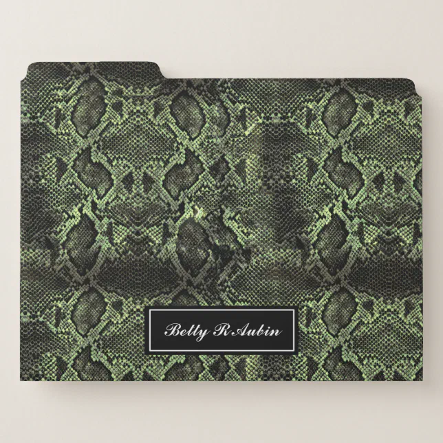 Green Snake print File Folder | Zazzle