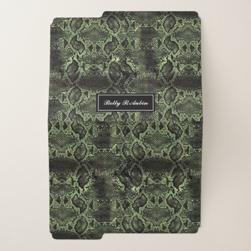 Green Snake print File Folder | Zazzle