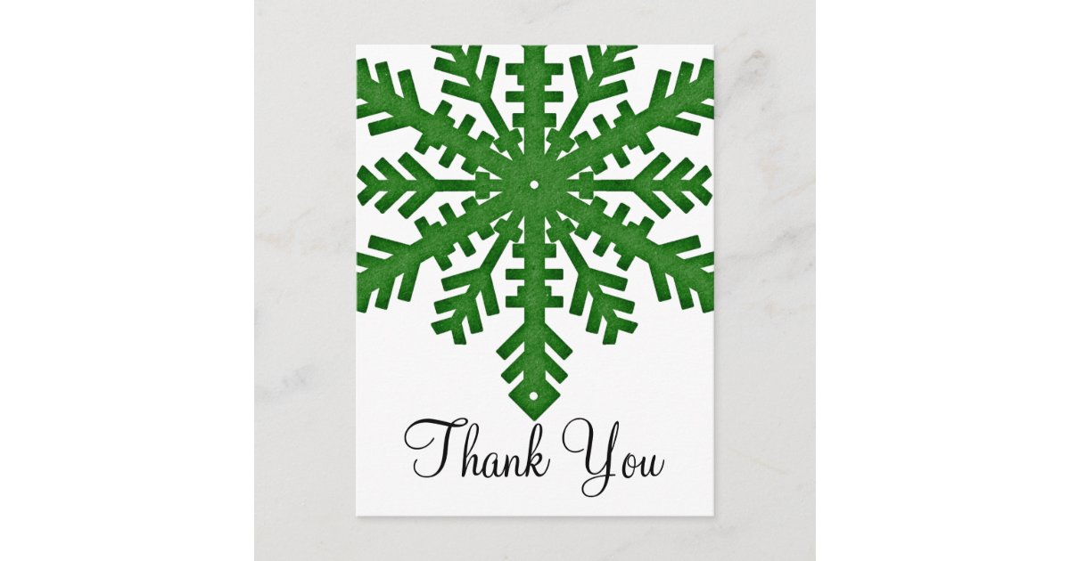 Green Snowflake Custom Postcards D2 | Zazzle