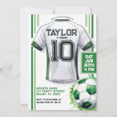 Green Soccer Sports Boy Jersey Kids Birthday Party Invitation | Zazzle