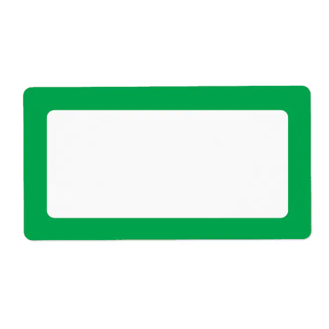 Green solid border blank label | Zazzle