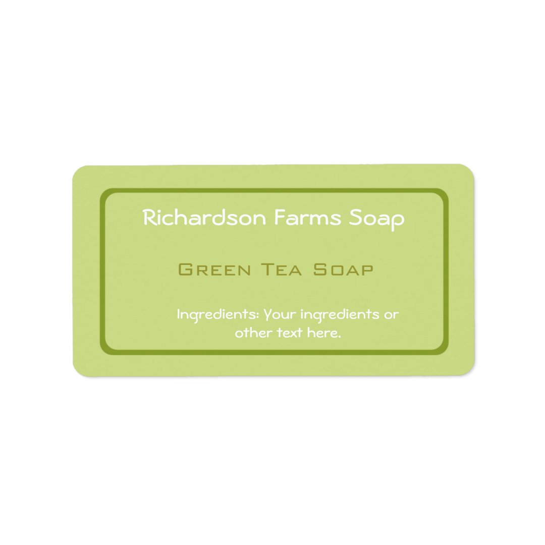 Green Solid Color Soap Label | Zazzle