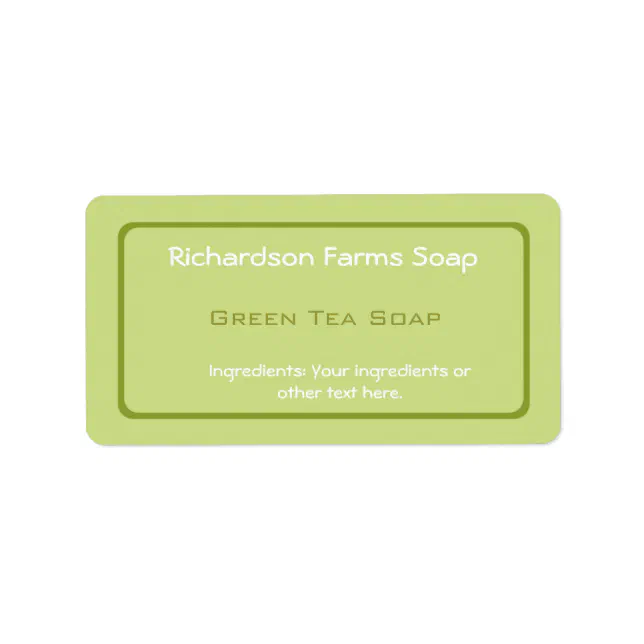 Green Solid Color Soap Label | Zazzle