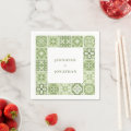 Green Spanish tiles invitation Napkins | Zazzle