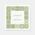 Green Spanish tiles invitation Napkins | Zazzle