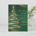 Green sparkle christmas tree wedding Invitation | Zazzle