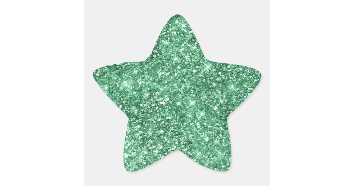 Green Sparkle Glitter Star Sticker | Zazzle