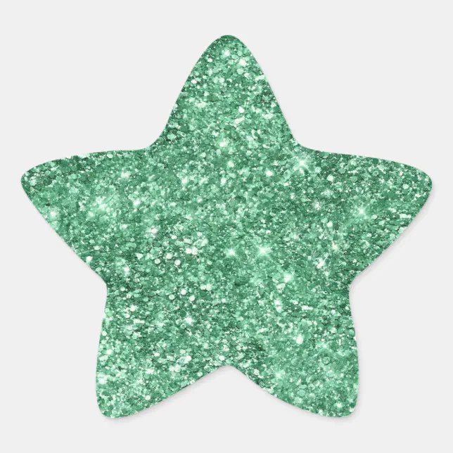 Green Sparkle Glitter Star Sticker | Zazzle