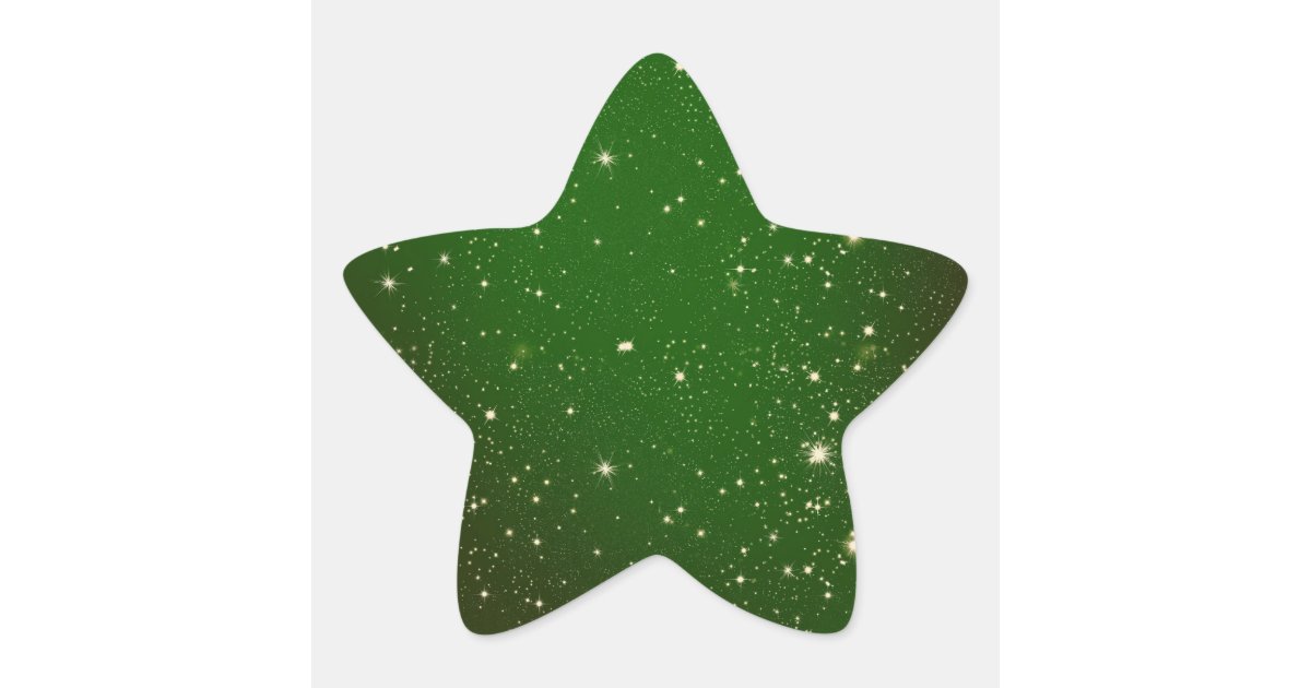 Green sparkle star sticker | Zazzle