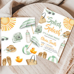 Green Splish Splash Baby Shower Invitation | Zazzle