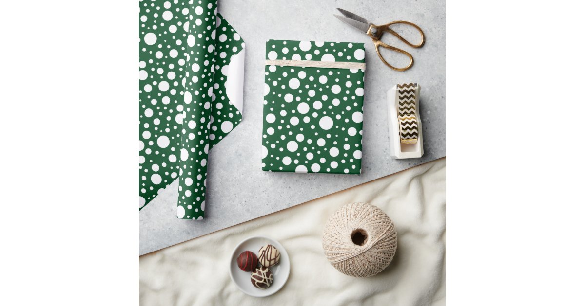 Green Spots Wrapping Paper | Zazzle