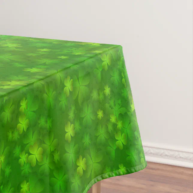 Green Spring Clover St. Patrick's Day Tablecloth | Zazzle
