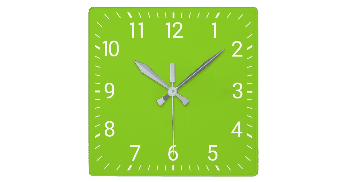Green Square Wall Clock | Zazzle.com