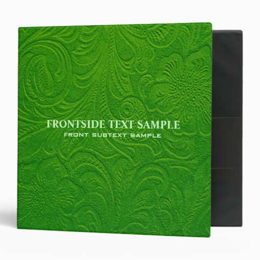 Green Suede Leather Look Embossed Flowers Binder | Zazzle