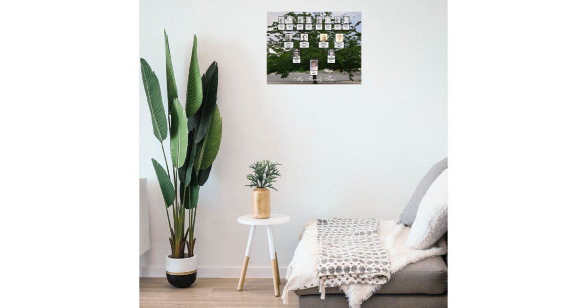 Green Summer Family Tree Photo Poster | Zazzle