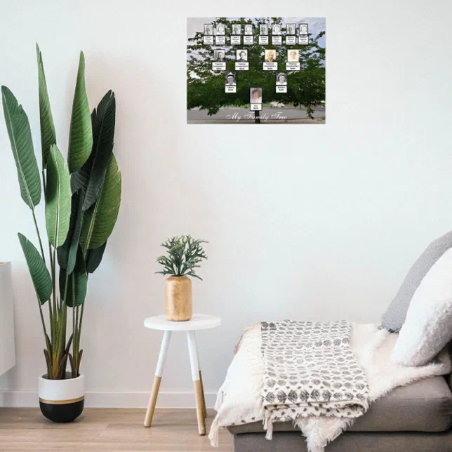 Green Summer Family Tree Photo Poster | Zazzle