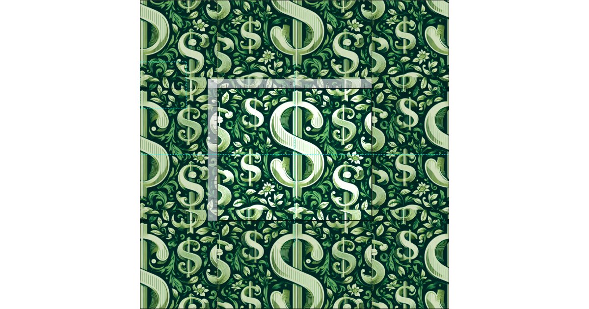 green symbol dollar sign fabric | Zazzle