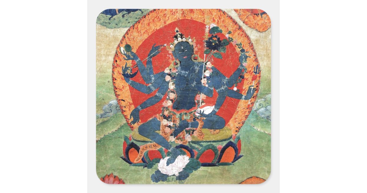 Green Tara Goddess Square Sticker | Zazzle