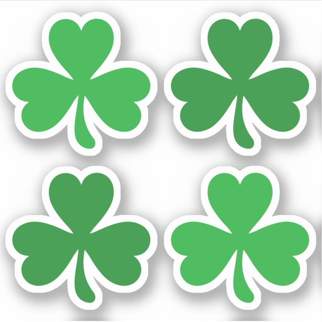 Green three leaf clover shamrock St Patrick's day Sticker | Zazzle