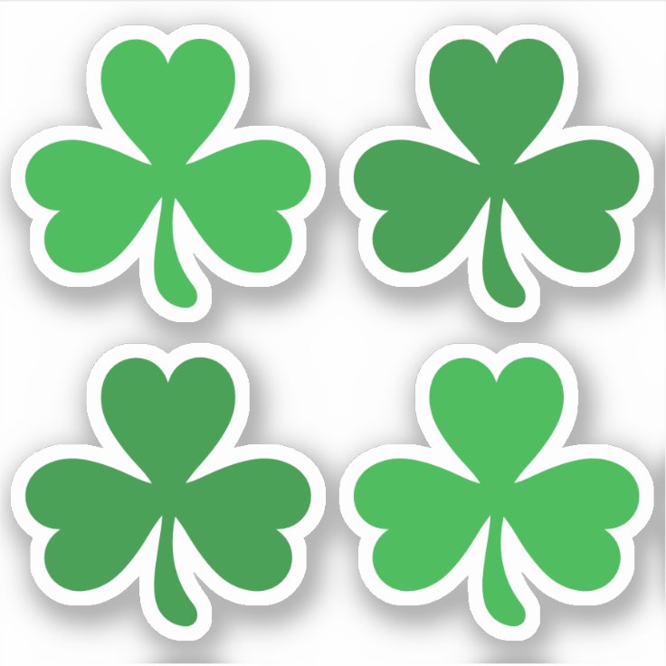 Green three leaf clover shamrock St Patrick's day Sticker | Zazzle
