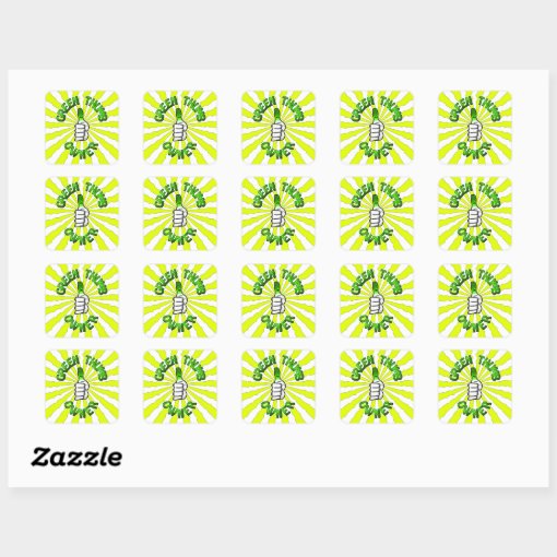 Green thumb (gardening) v2 square sticker | Zazzle
