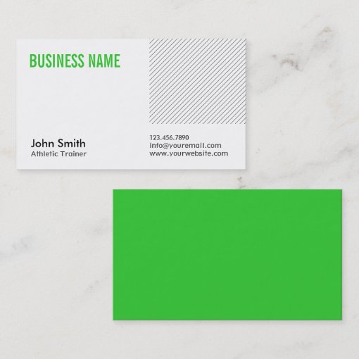 Green Title Athletic Trainer Business Card | Zazzle
