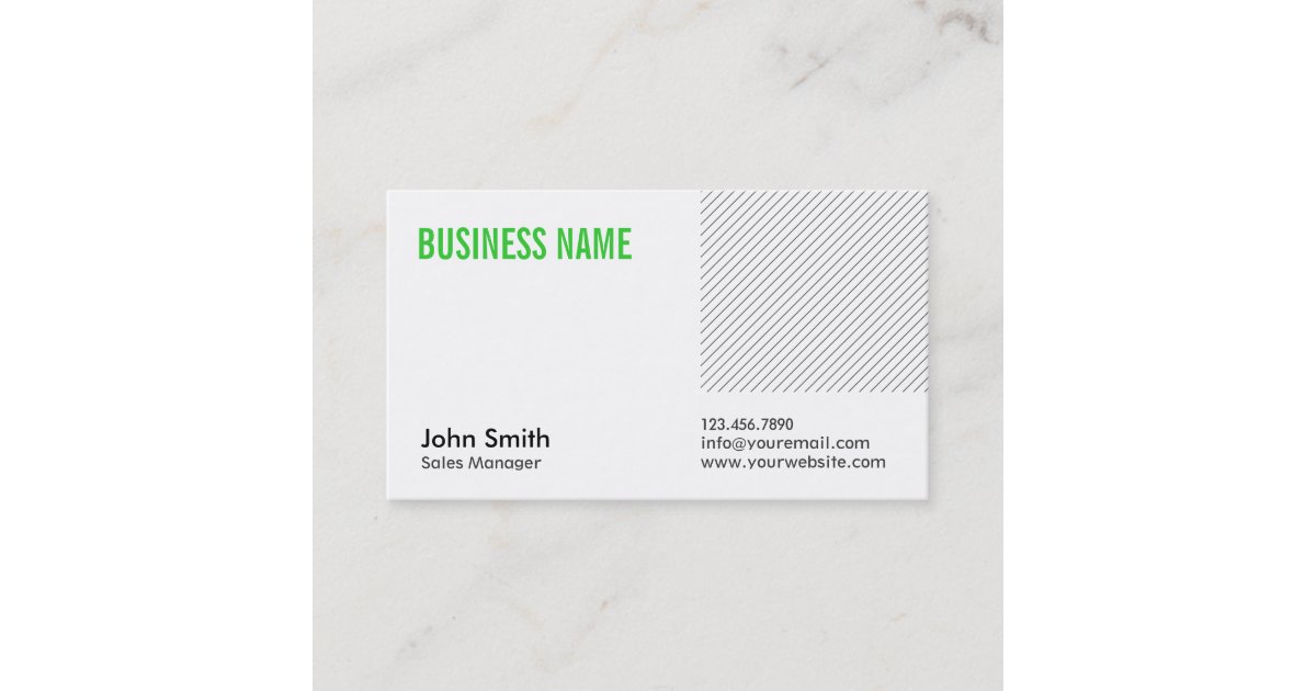 Green Title Sales Manager Business Card | Zazzle.com