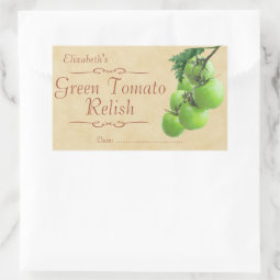 Green tomato relish or canning rectangular sticker | Zazzle