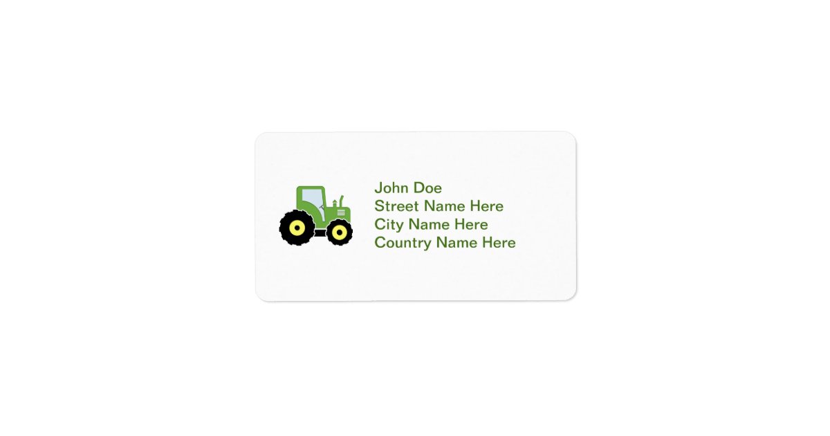 Green toy tractor label | Zazzle