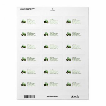 Green toy tractor label | Zazzle