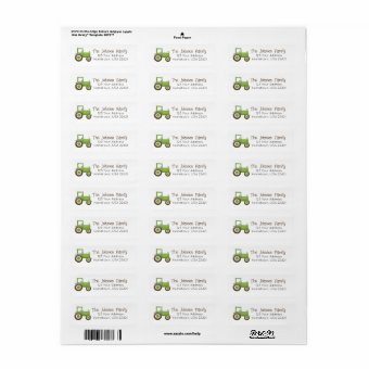 Green Tractor Farm Return Address Label | Zazzle