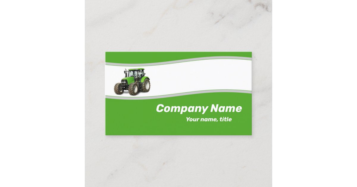 Green Tractor - Farm Supply Business Card | Zazzle