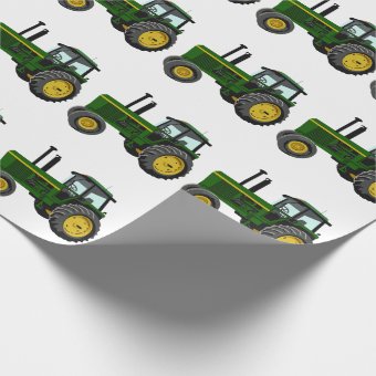 Green Tractor Wrapping Paper | Zazzle