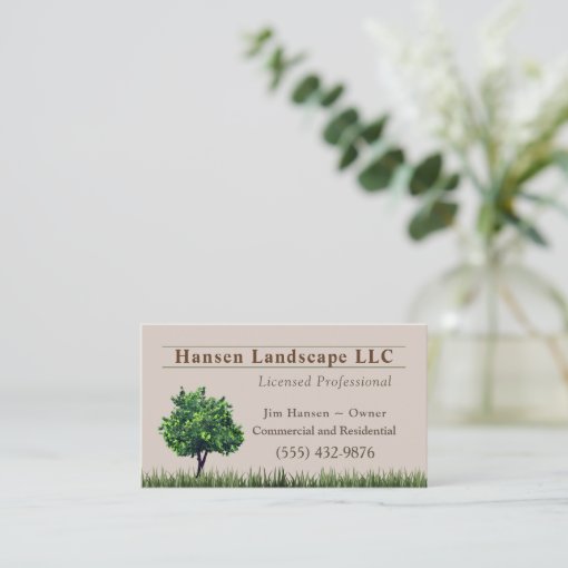 Green Tree Landscaping Yard Tree Service Business Card | Zazzle