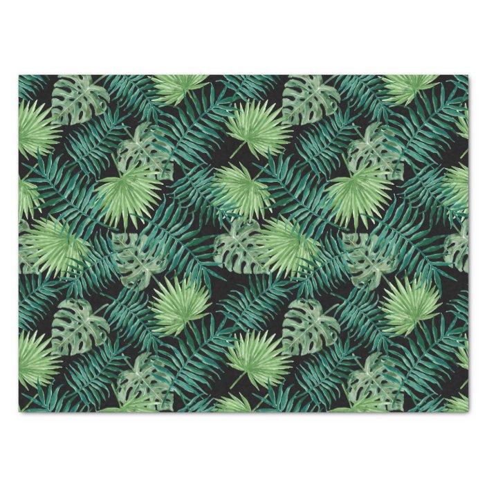 Green Tree Leaves Plants Pattern Tissue Paper | Zazzle.com