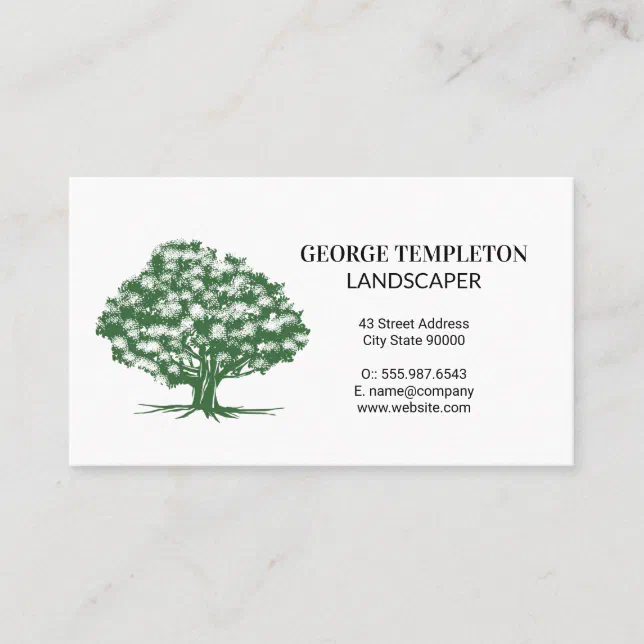 Green Tree Logo Business Card | Zazzle