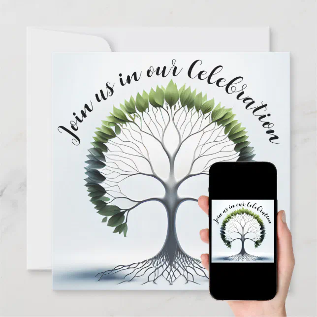 Green Tree of Life Party Invitation | Zazzle