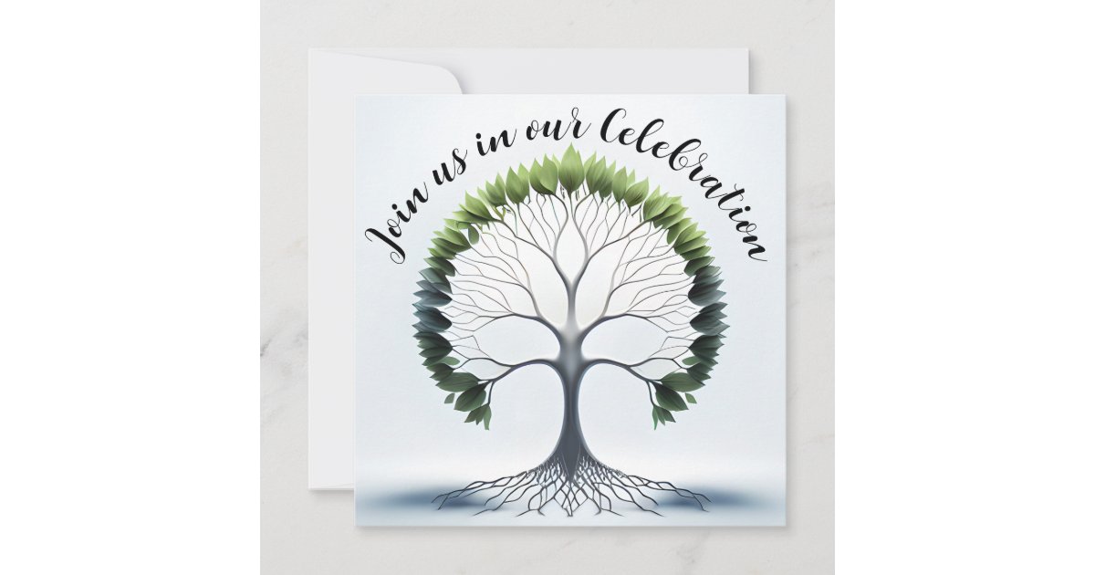 Green Tree of Life Party Invitation | Zazzle