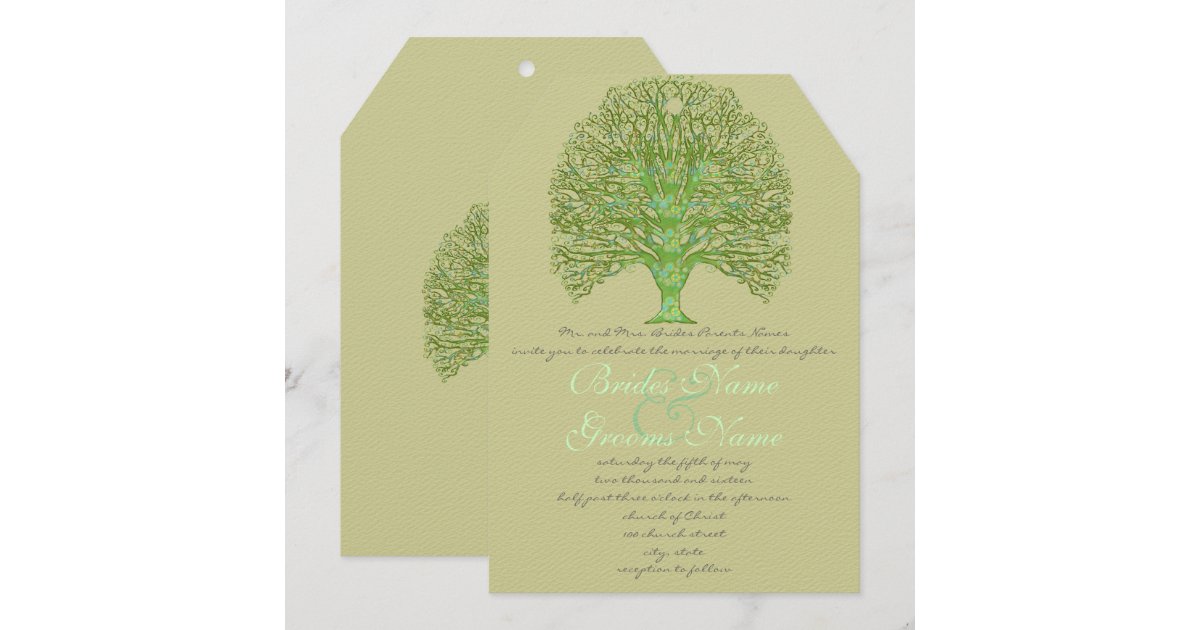 Green Tree Wedding Invitation | Zazzle