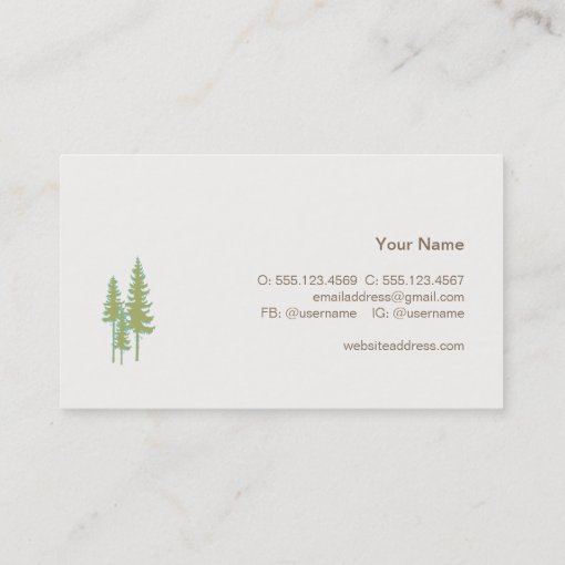 Green Trees Evergreen Nature and Landscaping Business Card | Zazzle