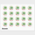 Green Tropical Lizard with Flowers Thank You Classic Round Sticker | Zazzle