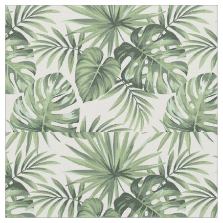 Green Palm Trees Pattern Fabric | Zazzle