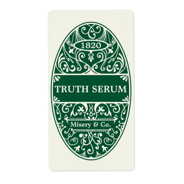 Green truth serum Halloween potion label | Zazzle