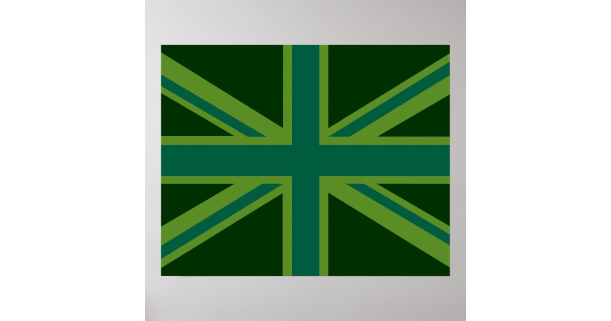 Green Union Jack Flag Decor | Zazzle
