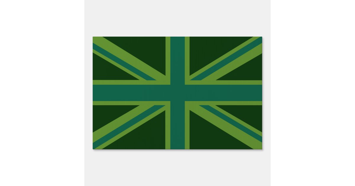 Green Union Jack Flag Decor Yard Sign | Zazzle
