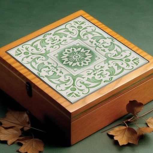 Green Victorian Backsplash Repro Art Nouveau Ceramic Tile | Zazzle