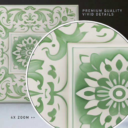 Green Victorian Backsplash Repro Art Nouveau Ceramic Tile | Zazzle