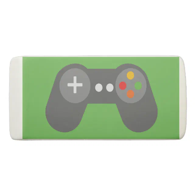 Green Video Game Controller Eraser | Zazzle