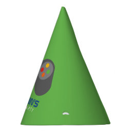 Green Video Game Controller Kids Birthday Party Hat | Zazzle