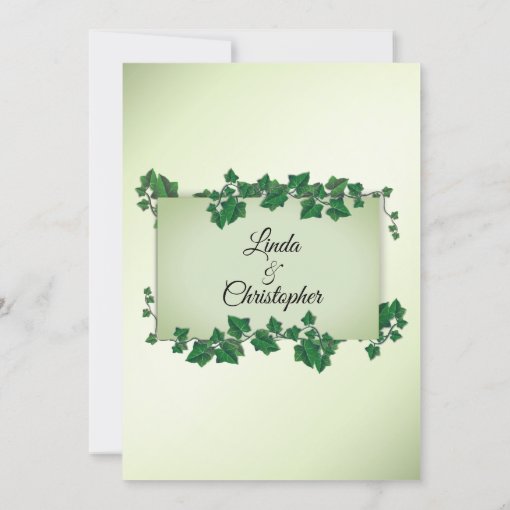 Green Vines Wedding Invitation | Zazzle